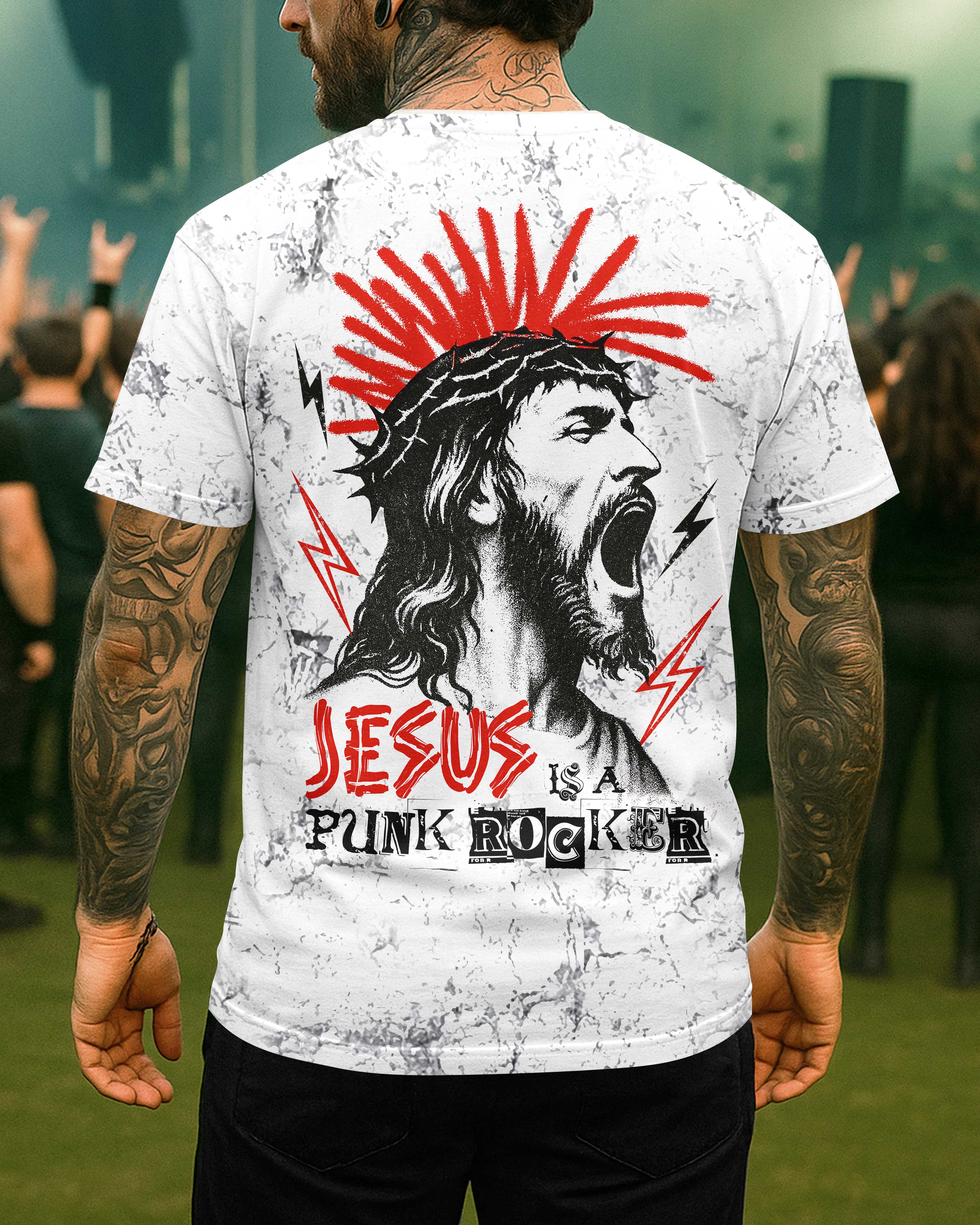 Jesus Is A Punk Rocker Shirt – Gift4Tee